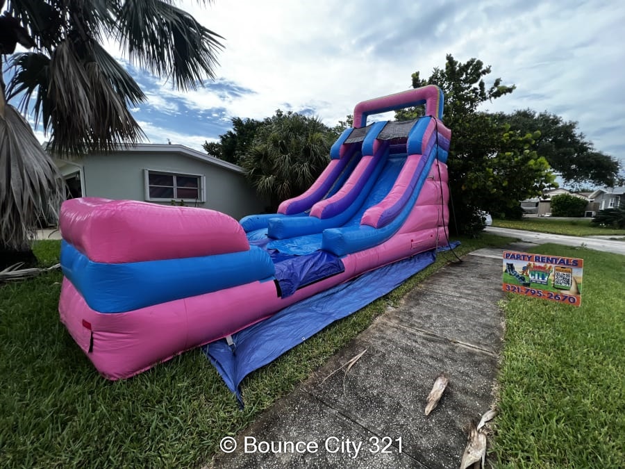 Pink Slide 18ft SPLASH PAD (WET OR DRY) 28LX11WX18H (1.0) (8 NAILS ...